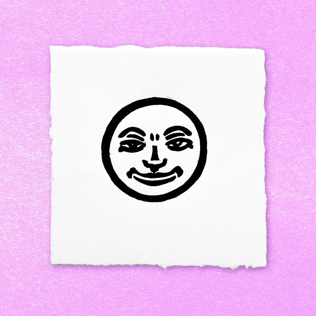 RUMMIKUB MOON PRINT, Hand Printed Linocut/block Print on Paper - Etsy