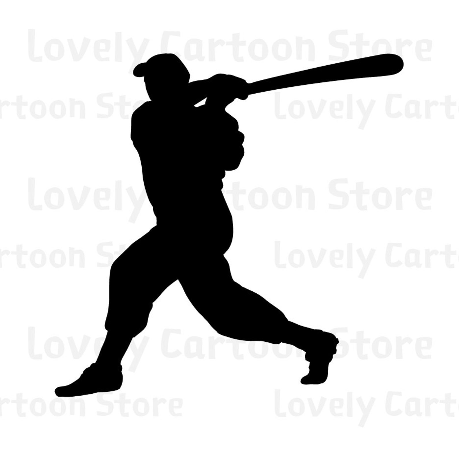 Baseball Players Black Shapes Silhouette Svg, Eps, Dxf and Png Formats ...