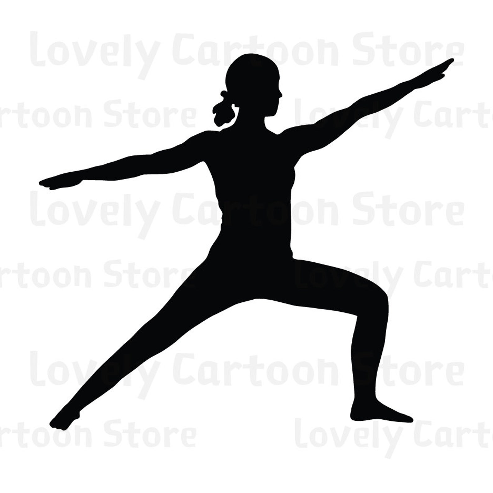 Yoga Poses Black Shapes Silhouette Svg Eps Dxf and Png - Etsy
