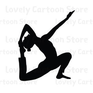 Yoga Poses Silhouette Clipart (svg Eps Dxf Png) (digital Download) - Etsy