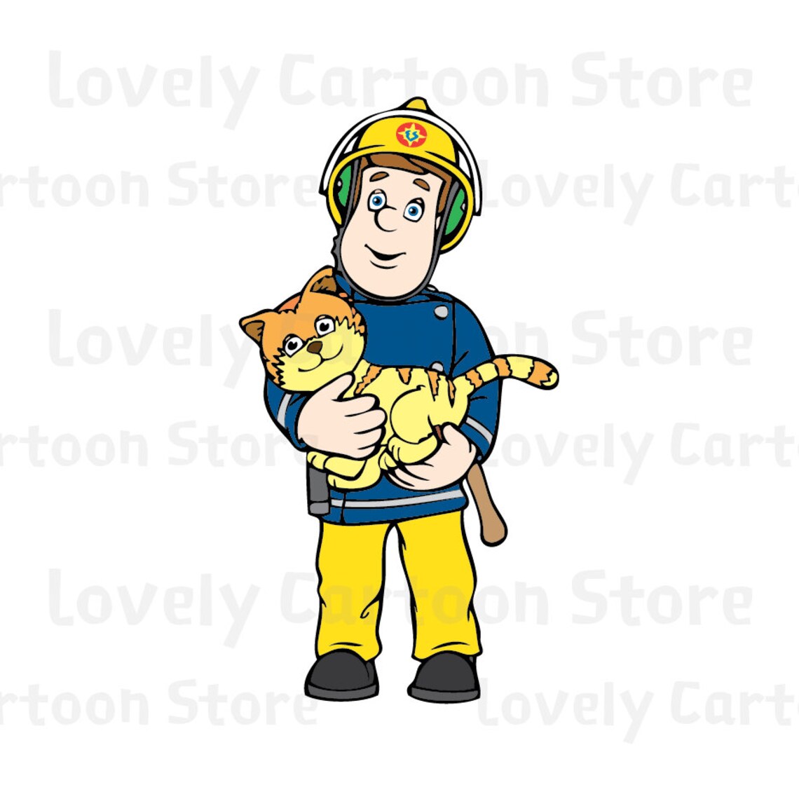 Fireman Sam Svg Eps Dxf and Png formats 9 Cliparts | Etsy