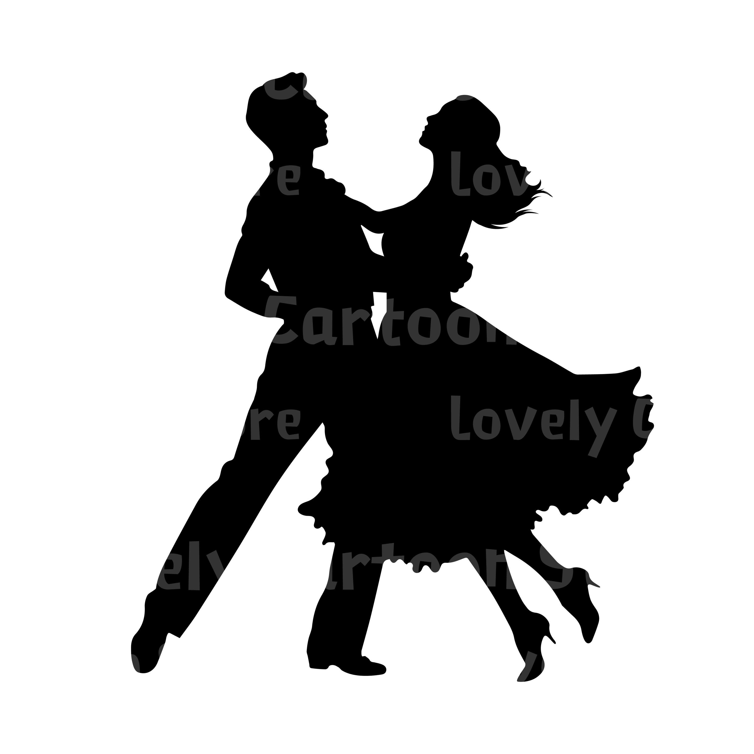 Partner Dance, Couple Dance, Ballroom Dance, Black Shapes Silhouette ...