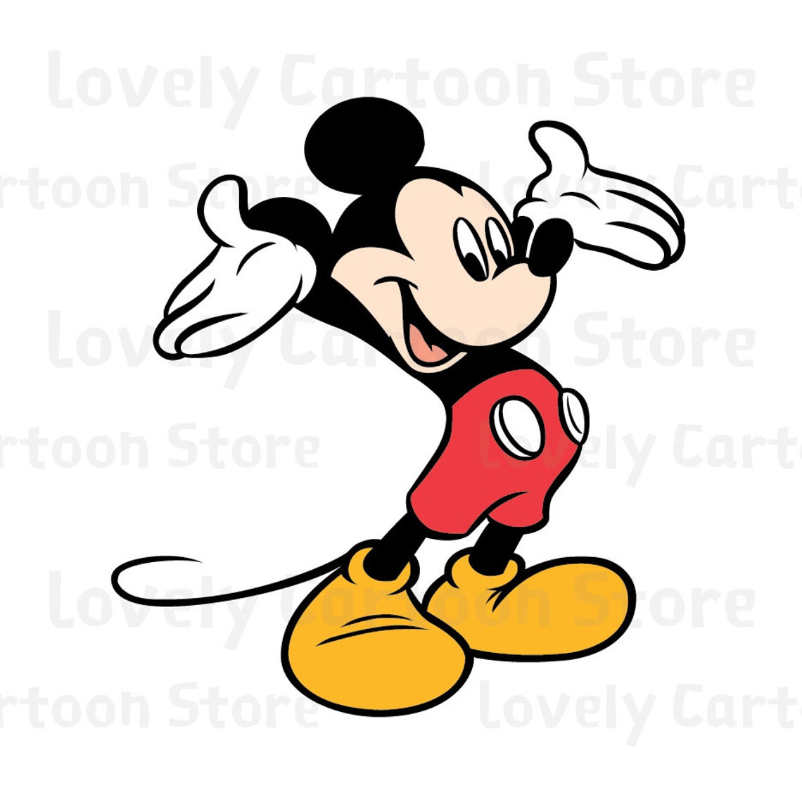 Mickey Mouse Svg Eps Dxf and Png formats 20 Cliparts | Etsy
