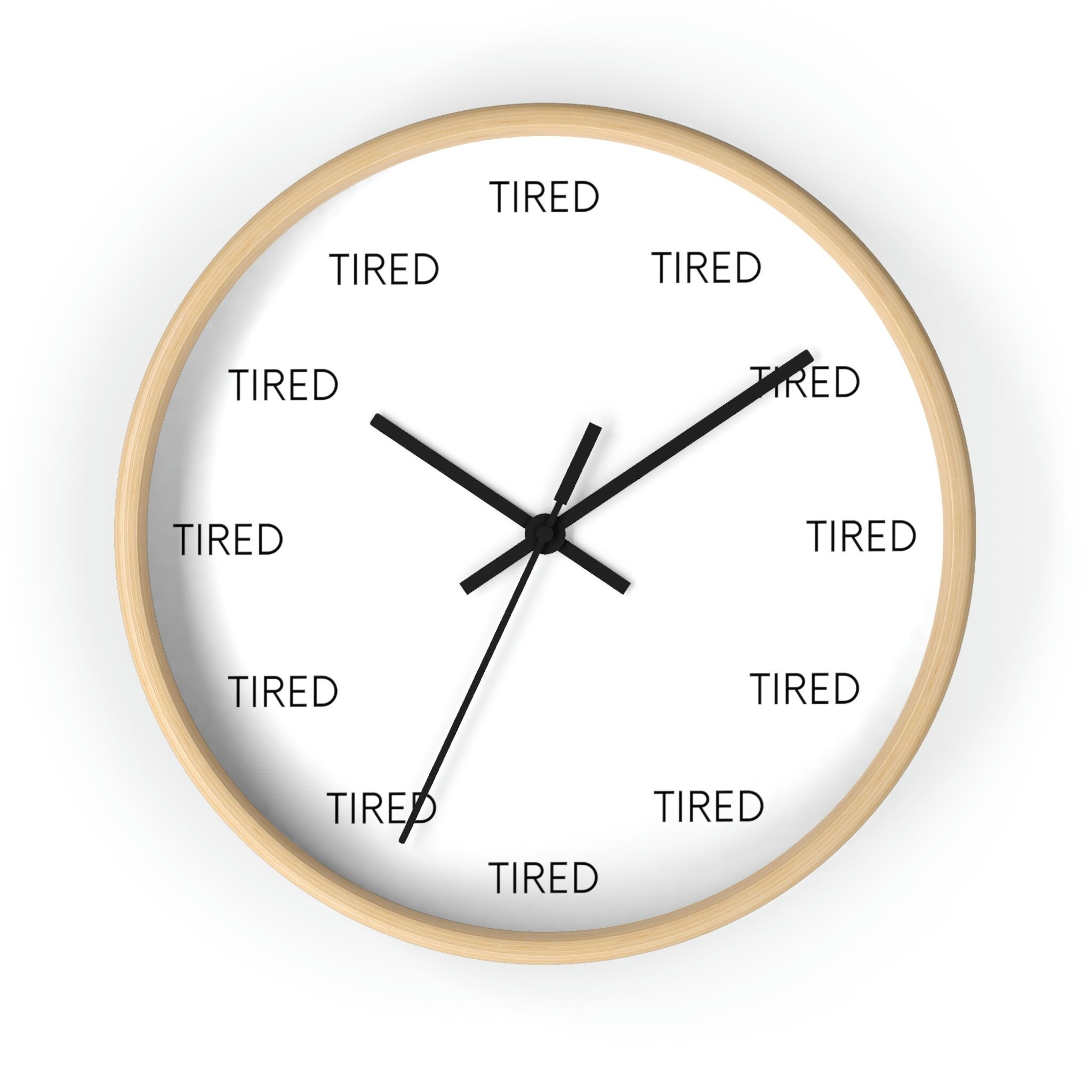 Tired Clock | Funny Novelty Wall Clock, Home Office Decor - Etsy