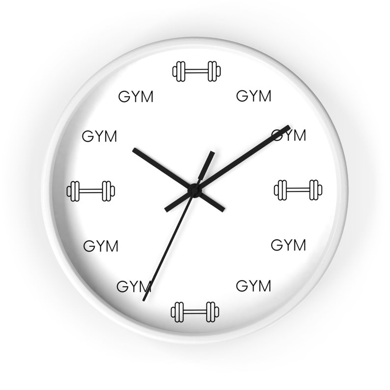 Gym Wall Clock | Modern Dumbbell Decor, Silent Clock - Etsy