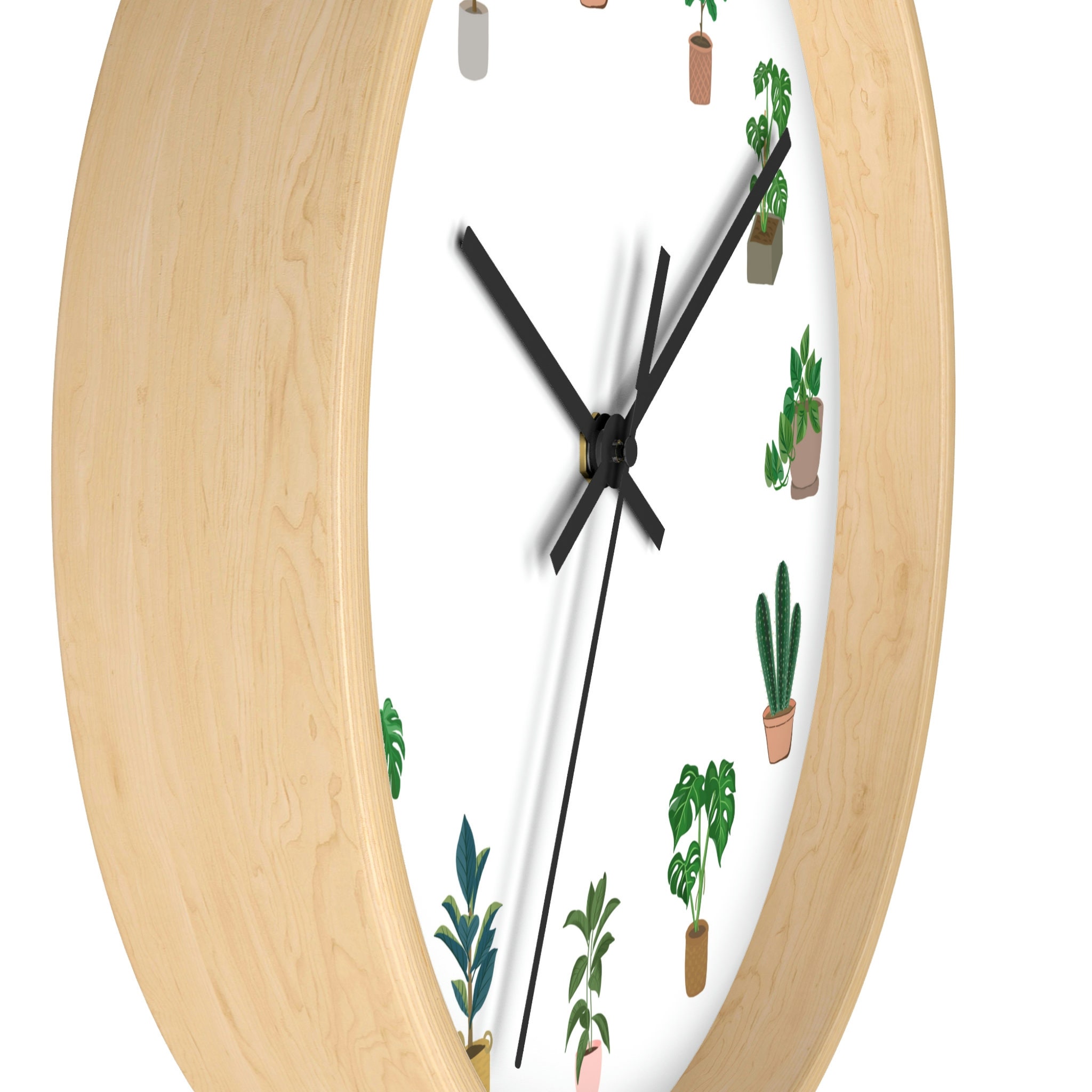 Houseplant Clock | Gift for Plant Lover | Home Decor | Bedroom Clock ...