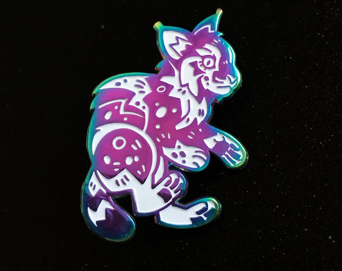 Bobcat Southwest-inspired Rainbow Metal Enamel Pin | Rainbow Plated ...