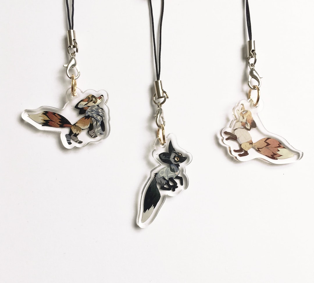 Fox Acrylic Phone Charms | Fox Charm | Fox Acrylic Charm - Etsy