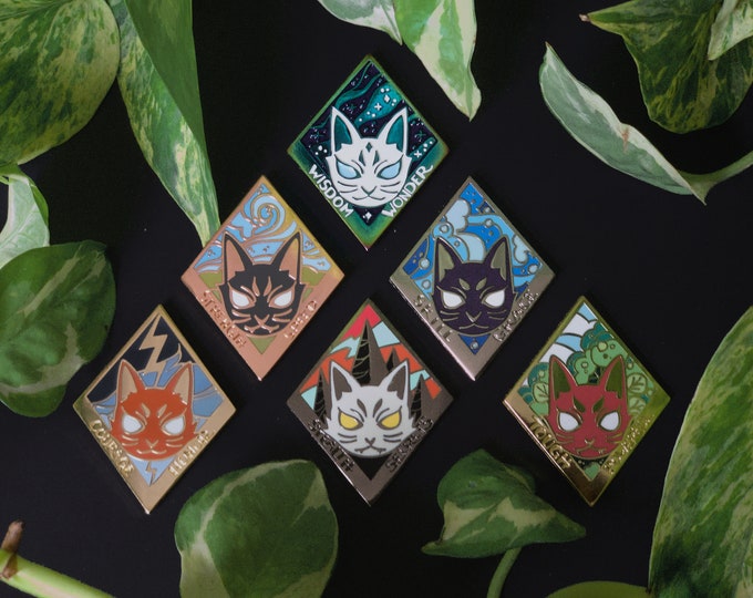 Warrior Cats Clans Enamel Pin Set Cat Enamel Pin Set Warriors Pin Set Warrior Cats Pins