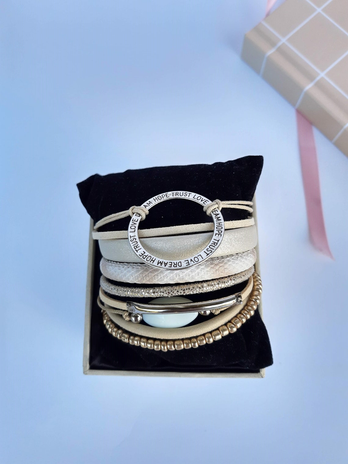 Multi Layered Bracelet Summer Bracelet Leather Faux Suede Wax - Etsy