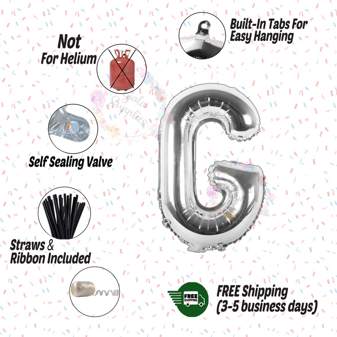 Silver Letter Balloons 16 inch custom phrase banner | Etsy