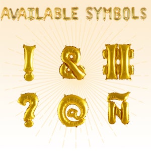 Gold Letter Balloons - 16 Inch Custom Phrase Banner | Decoration for ...