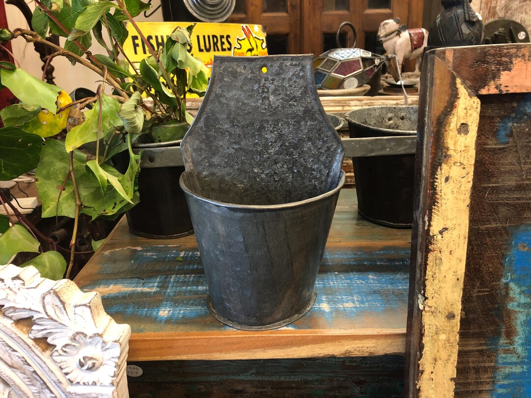 Striking Galvanised Metal 'half' Wall Plant Holder - Etsy