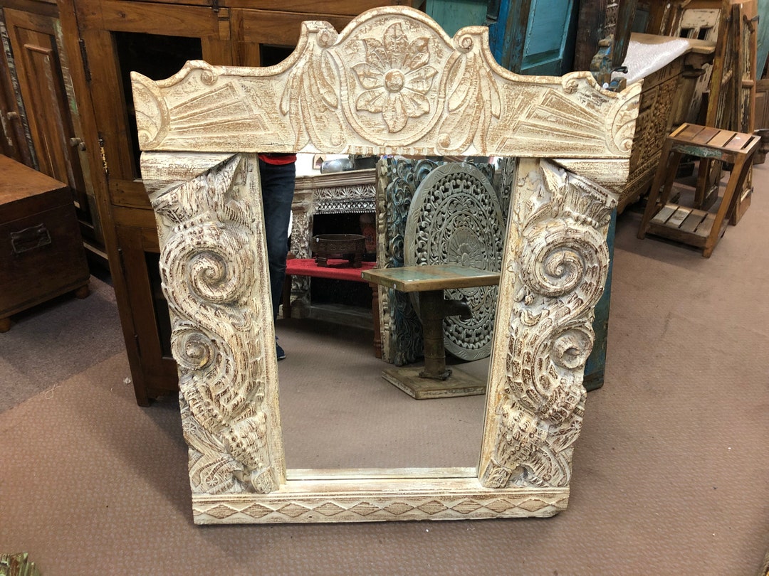 Attractive Striking Reclaimed Hand Carved Individual Mirror - Etsy