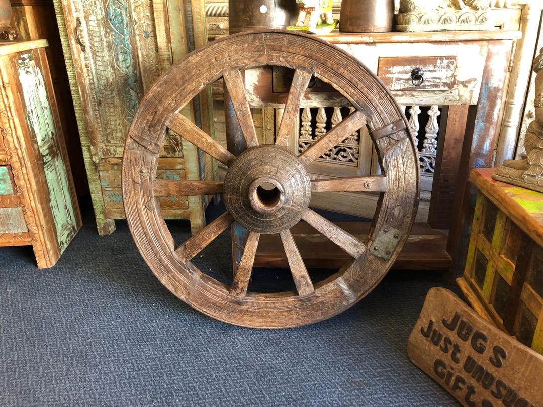 Fabulous Original Vintage Old Teak Cart Wheel - Etsy UK