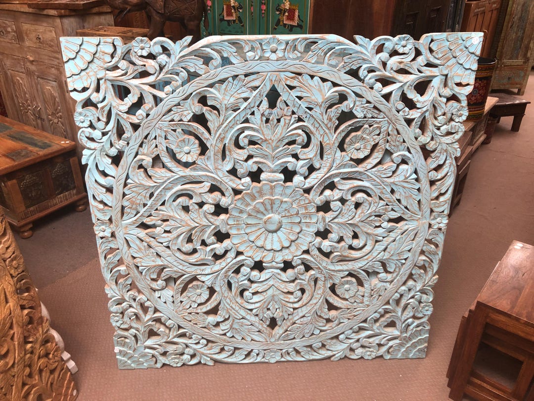 Distinctive Hand Carved Eye-catching Mango Wood Wall Panel - Etsy UK
