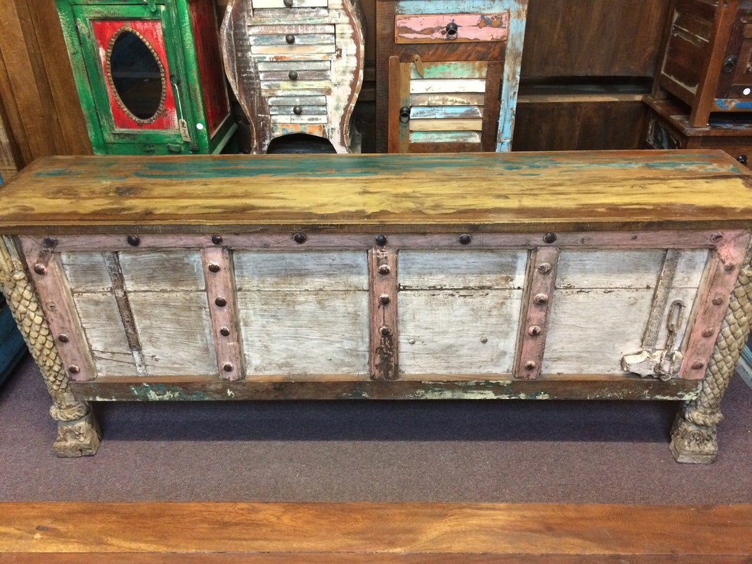 Impressive Original Reclaimed Hand Carved Console - Etsy UK