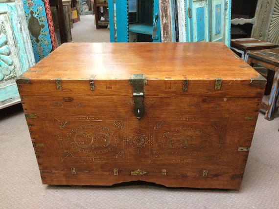 Extraordinary Vintage Teak Wedding Chest With Breathtaking - Etsy UK