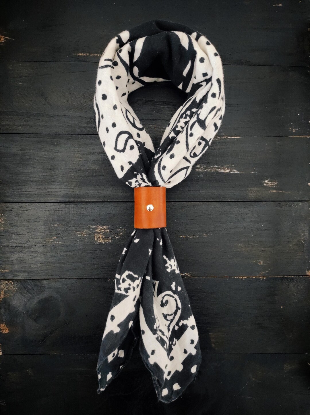 Bandana Slider in Real Vegetable Tanned Leather for Men and Women - Etsy