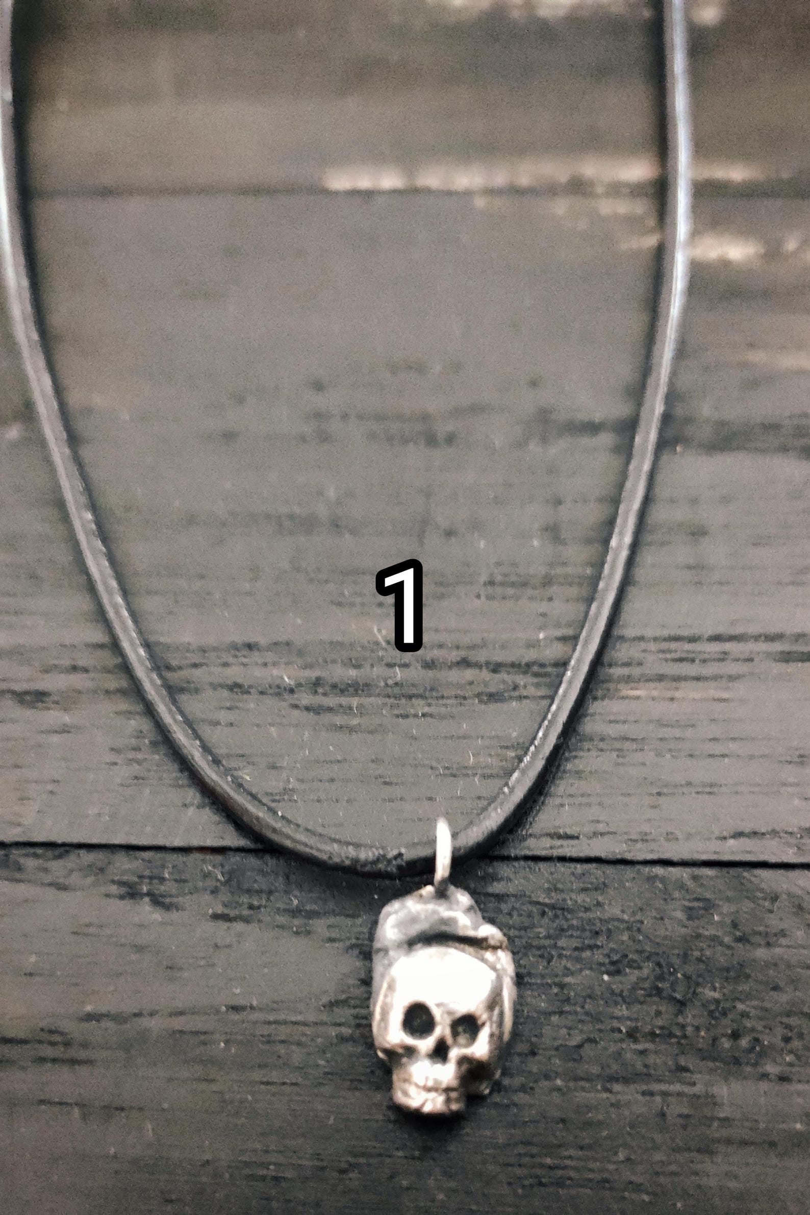 Skull Pendant in Sterling Silver With Black Leather Cord 60cm, Skull ...