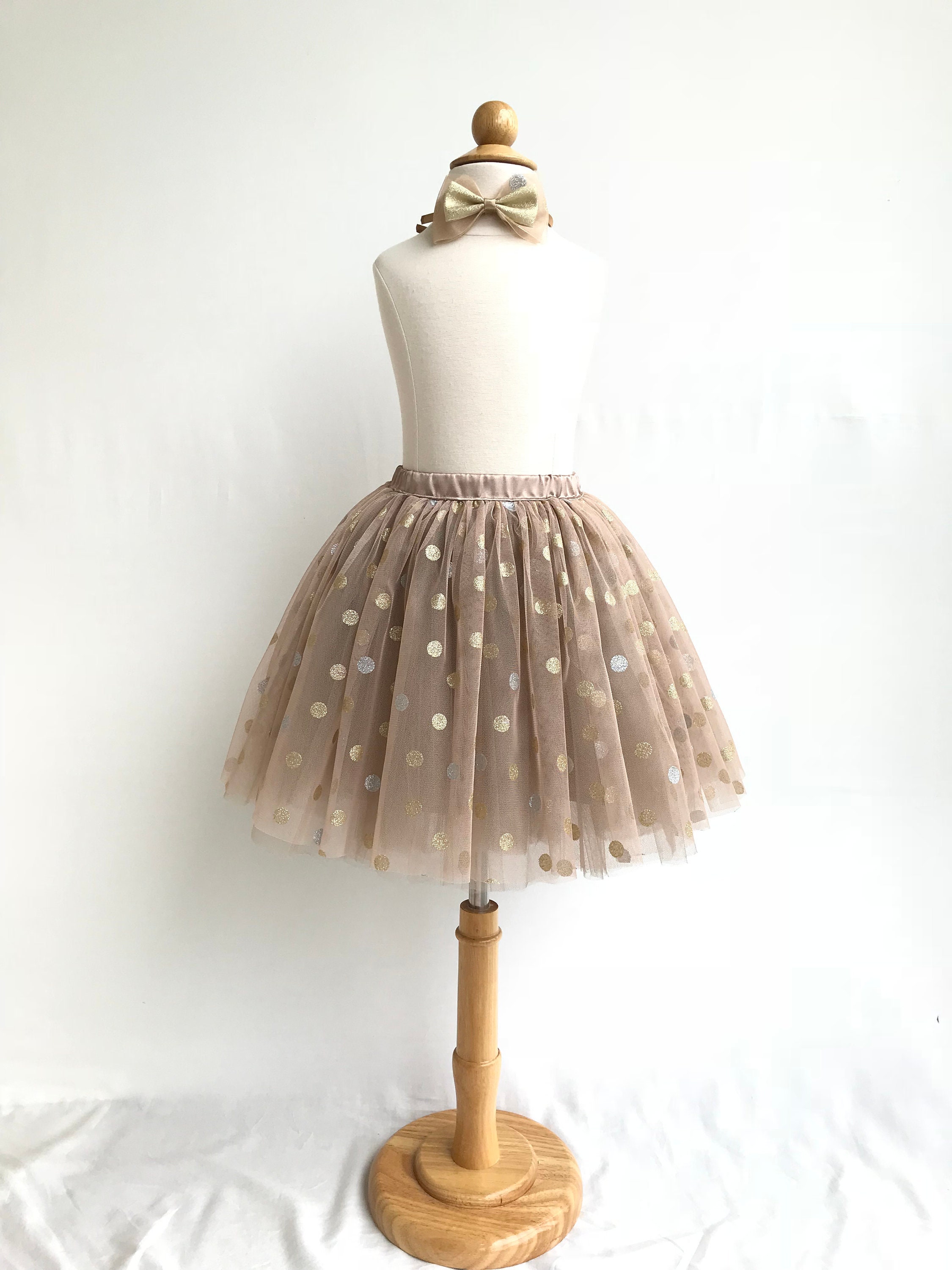 Girl Polka Dot Tutu. Dots Birthday Outfit. Gold and Silver - Etsy