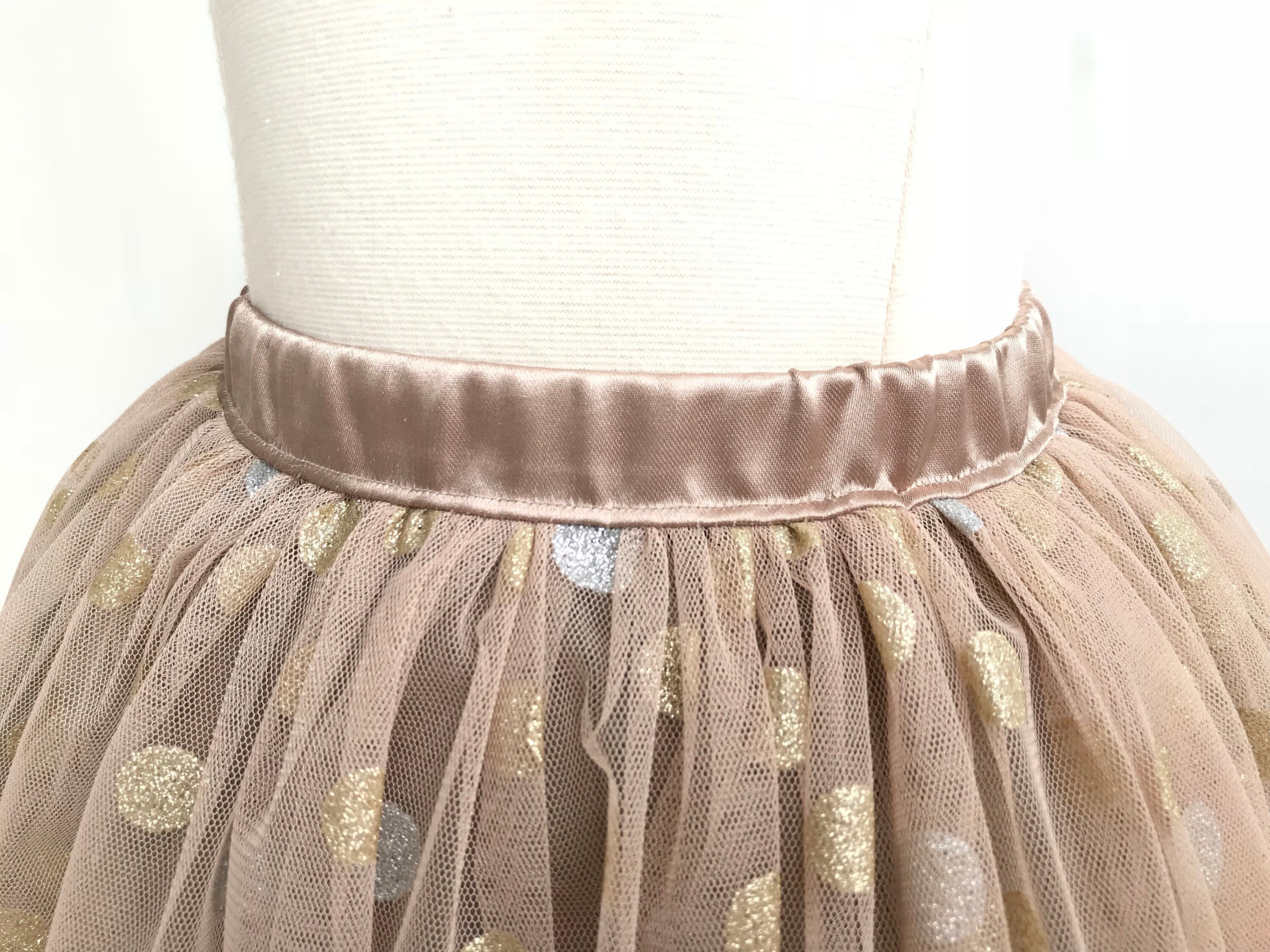 Girl Polka Dot Tutu. Dots Birthday Outfit. Gold and Silver Dots Skirt ...