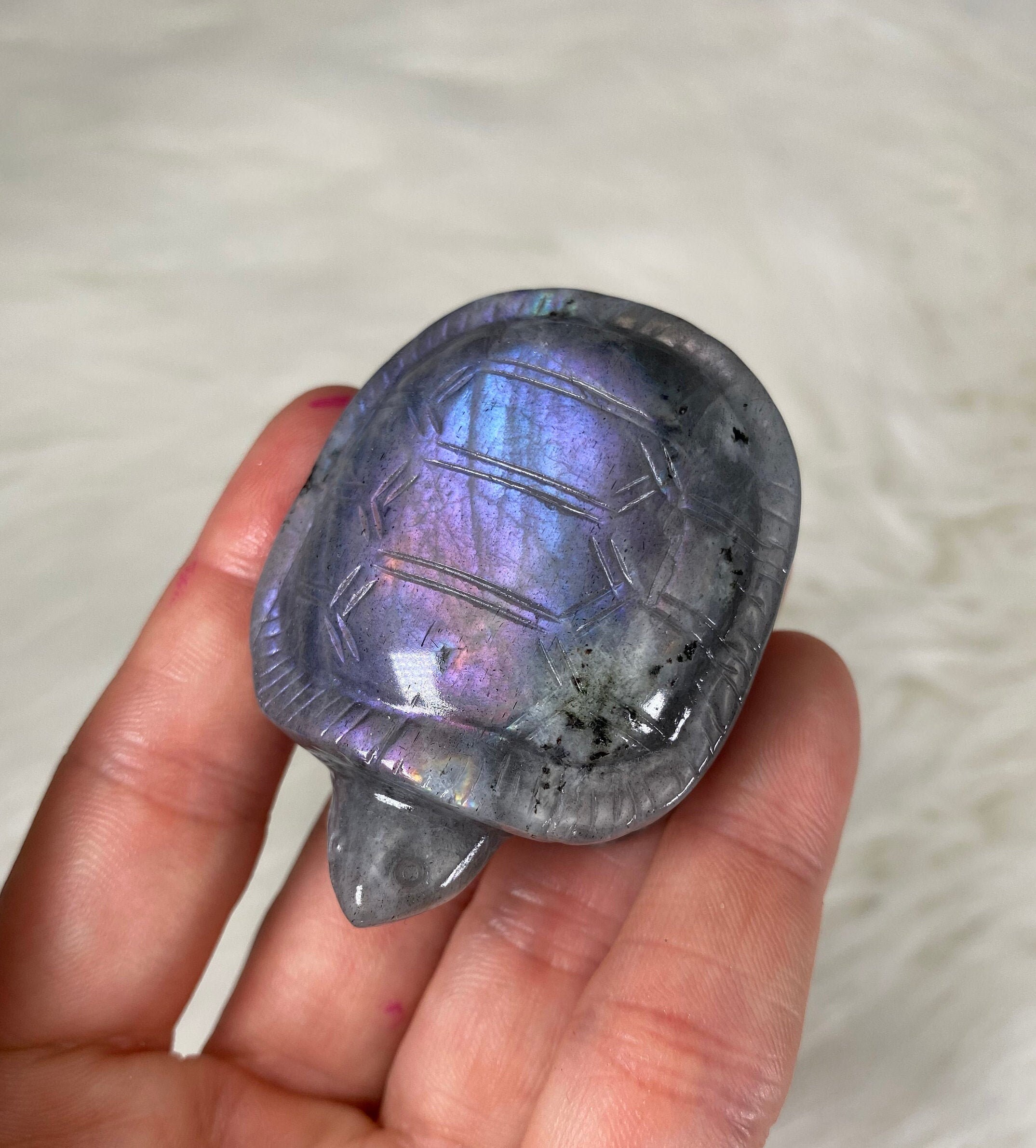 60g Rainbow Labradorite Turtle Hand Carved HIGH FLASH Crystal | Etsy