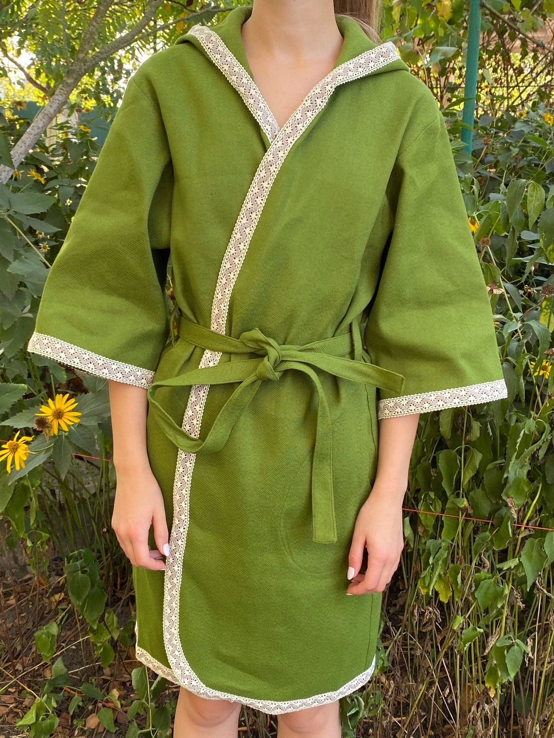 Hemp bathrobe Robes for women Organic hemp Bathrobe Women | Etsy