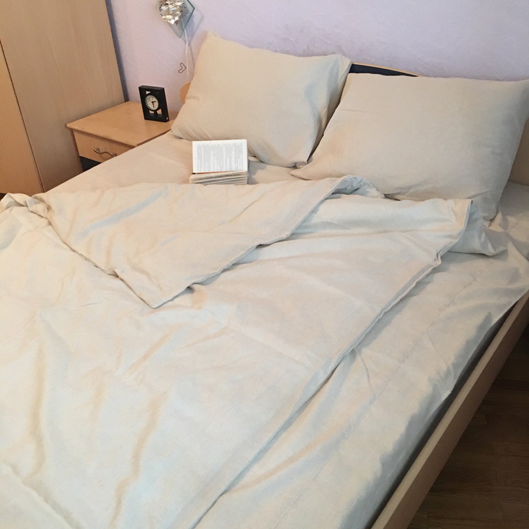 Hemp Bedding Set 3 Pieces, 1 Duvet Cover and 2 Pillowcases, Natural and ...