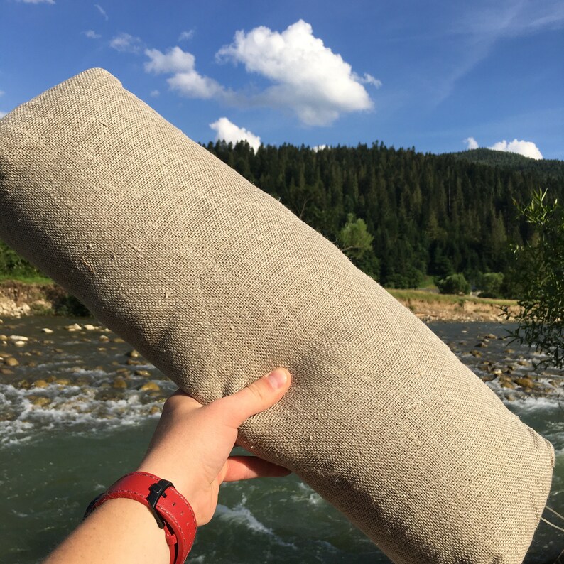 Hemp Pillow With Hemp Filler, Travel Pillow for Lumbar Support, Bolster ...