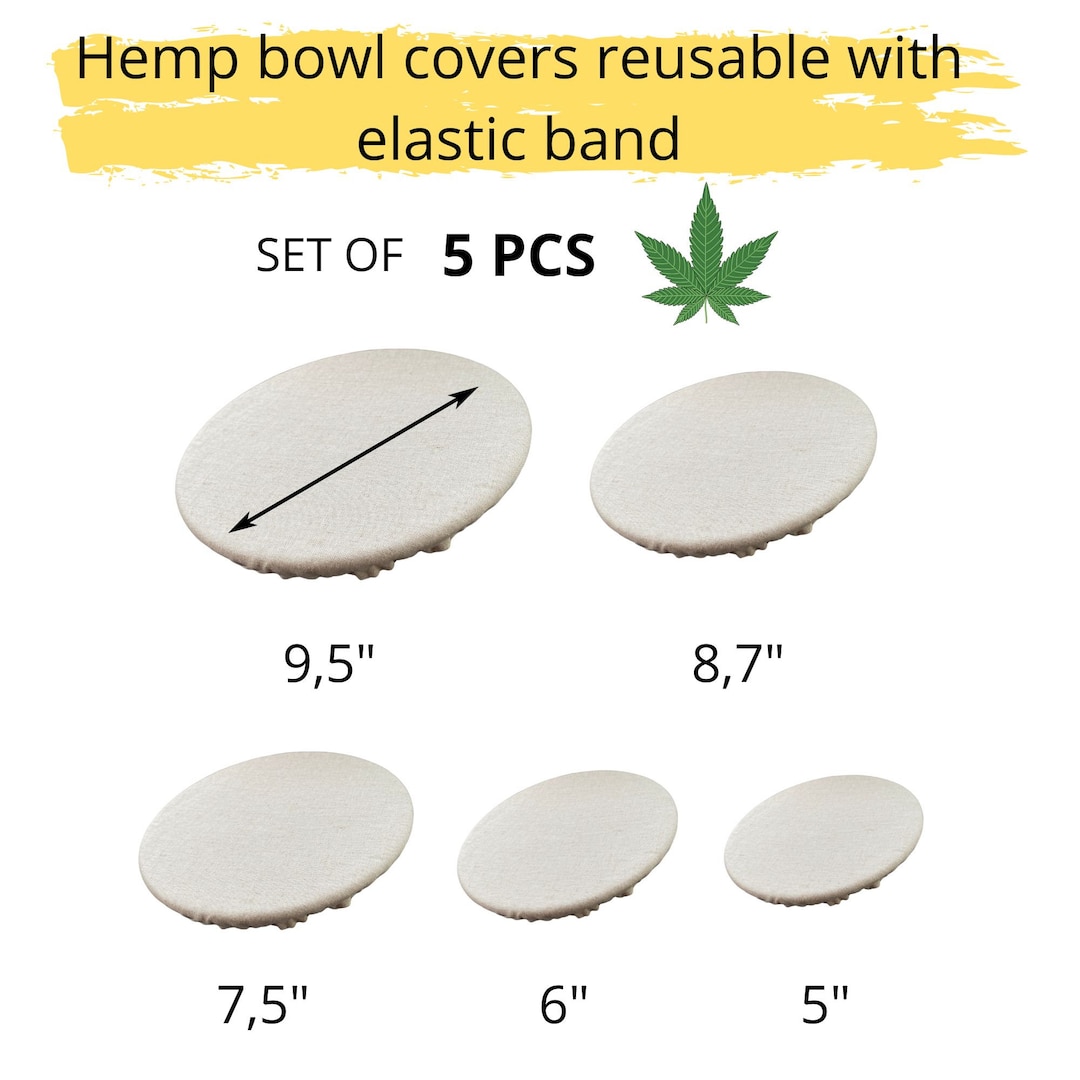 Hemp Bowl Covers/bowl Dish Cover Set of 5 Reusable Washable, Breathable ...