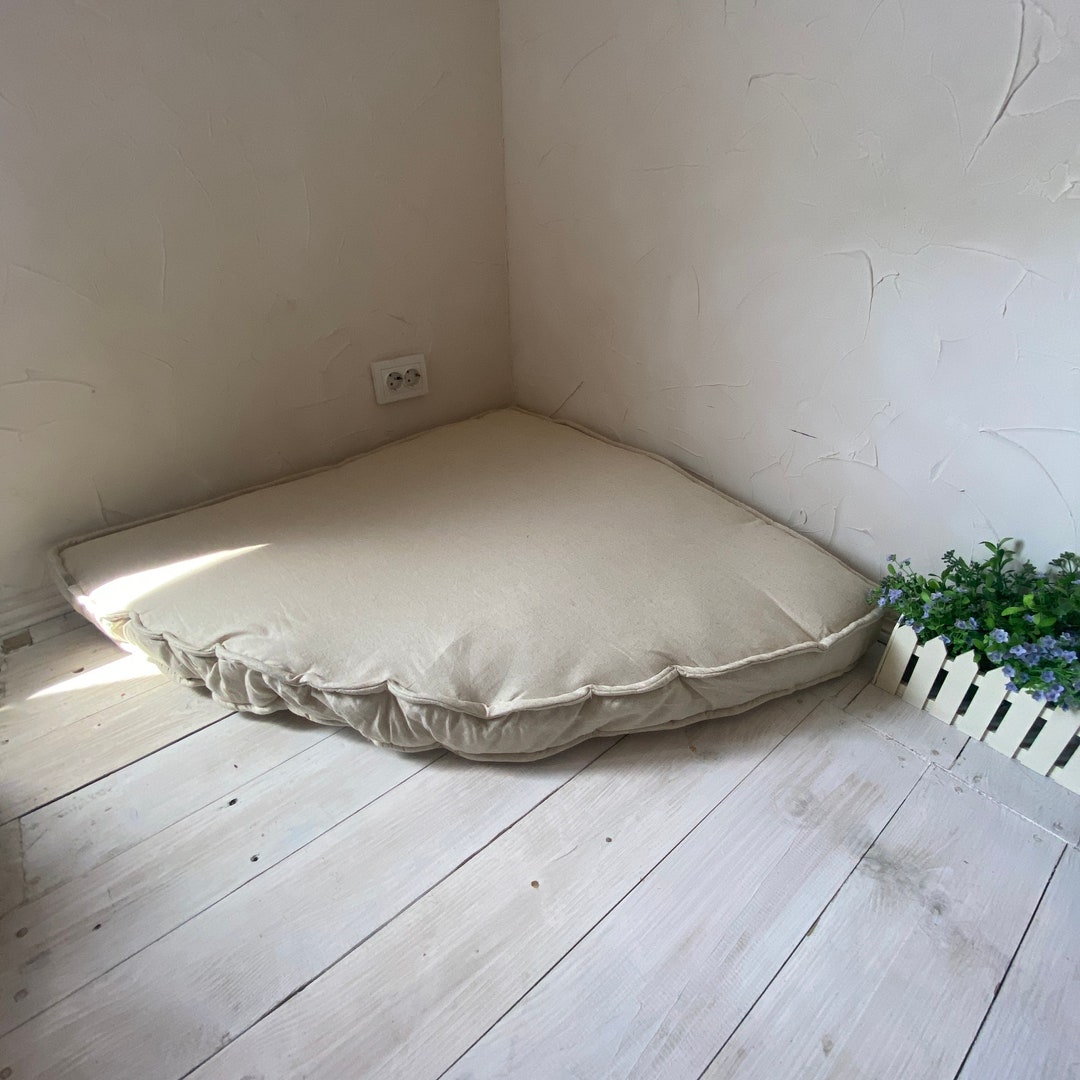 Hemp Corner Cushion With Hemp Filler, Corner Floor Pillow - Etsy