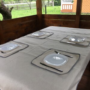 Hemp Tablecloth and 4 Hemp Napkins Set for Countrystyle Decor - Etsy