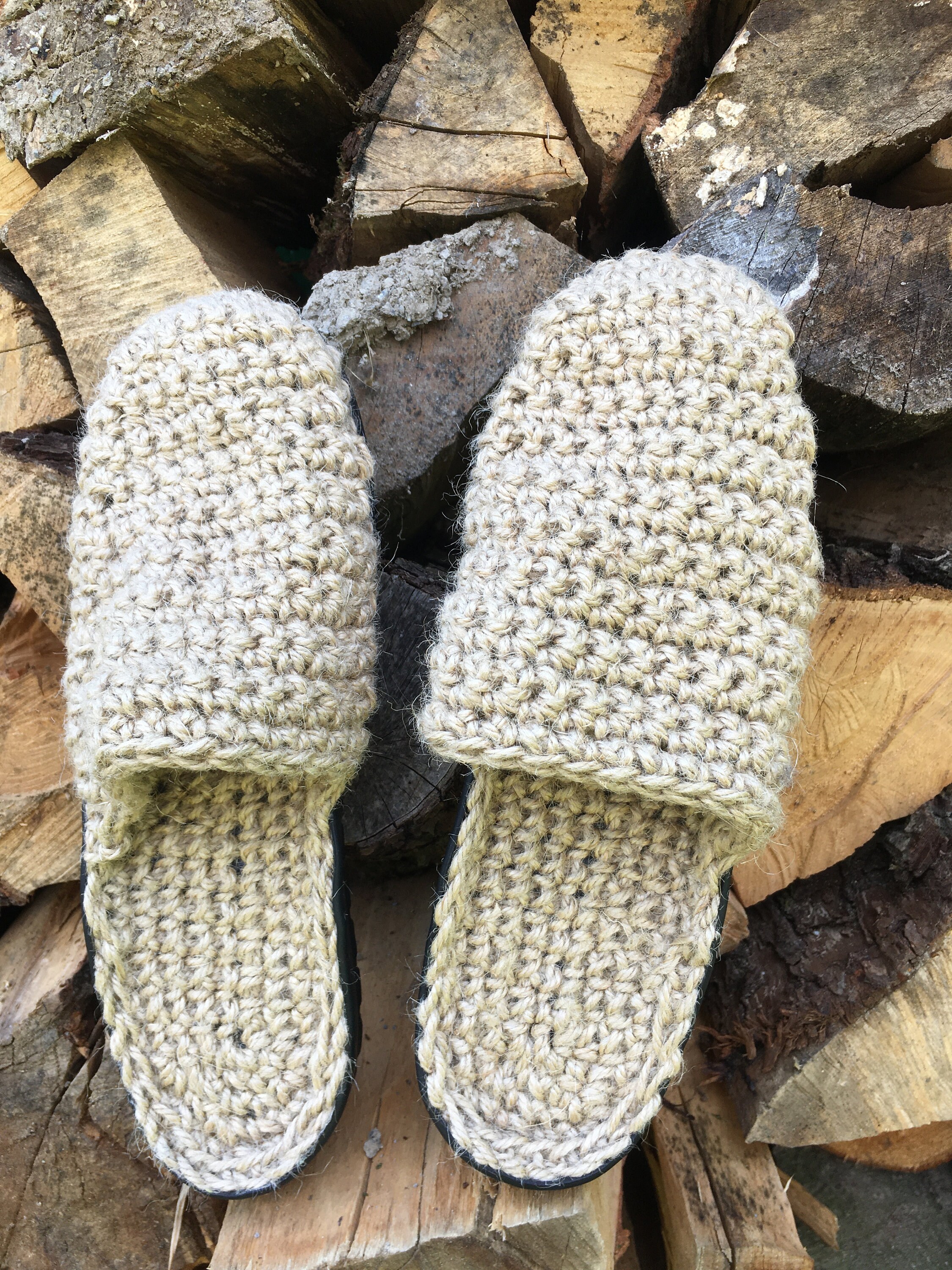100% Hemp Shoes Slippers healing knitted slippers/Natural | Etsy