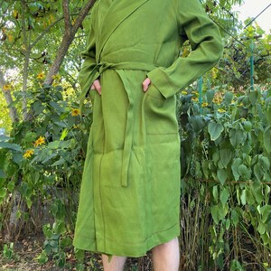 Hemp Mens Robe GREEN - Etsy
