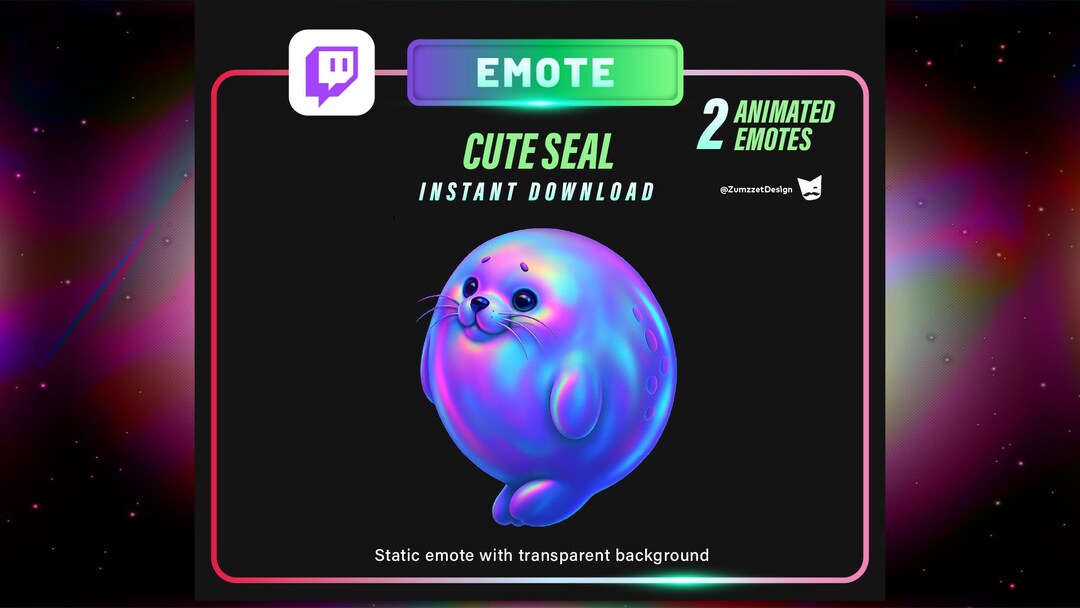 ANIMATED Seal T Emote for Twitch, Streamer, Gaming, Streaming, Stream ...