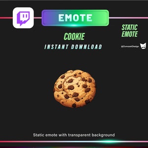 STATIC Cookie Emote Set for Twitch Discord Streamer Gaming - Etsy