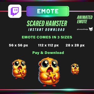 ANIMATED Scared Meme Hamster Emote for Twitch, Animal Emotes, Reaction ...