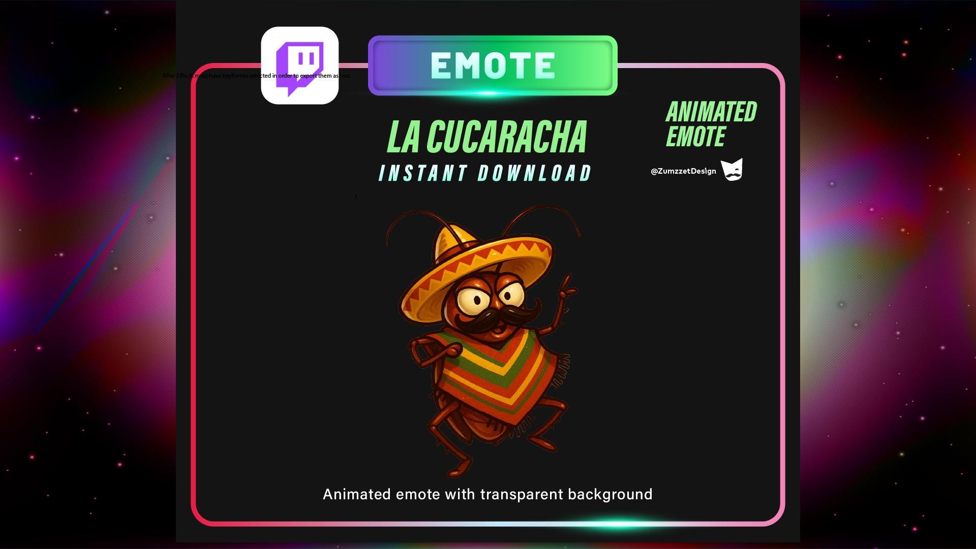 ANIMATED Dancing Cockroach Emote for Twitch, Streamer, EDM Emotes ...
