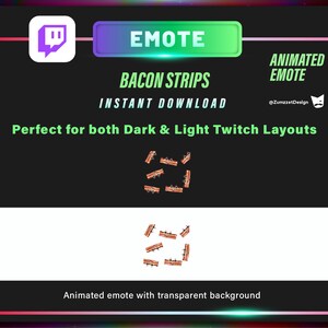 ANIMATED Raining Bacon Strips Emote for Twitch, Streamer, Gaming ...