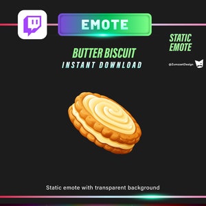 STATIC Butter Biscuit Emote for Twitch, Pink Emote, Gaming, Streaming ...