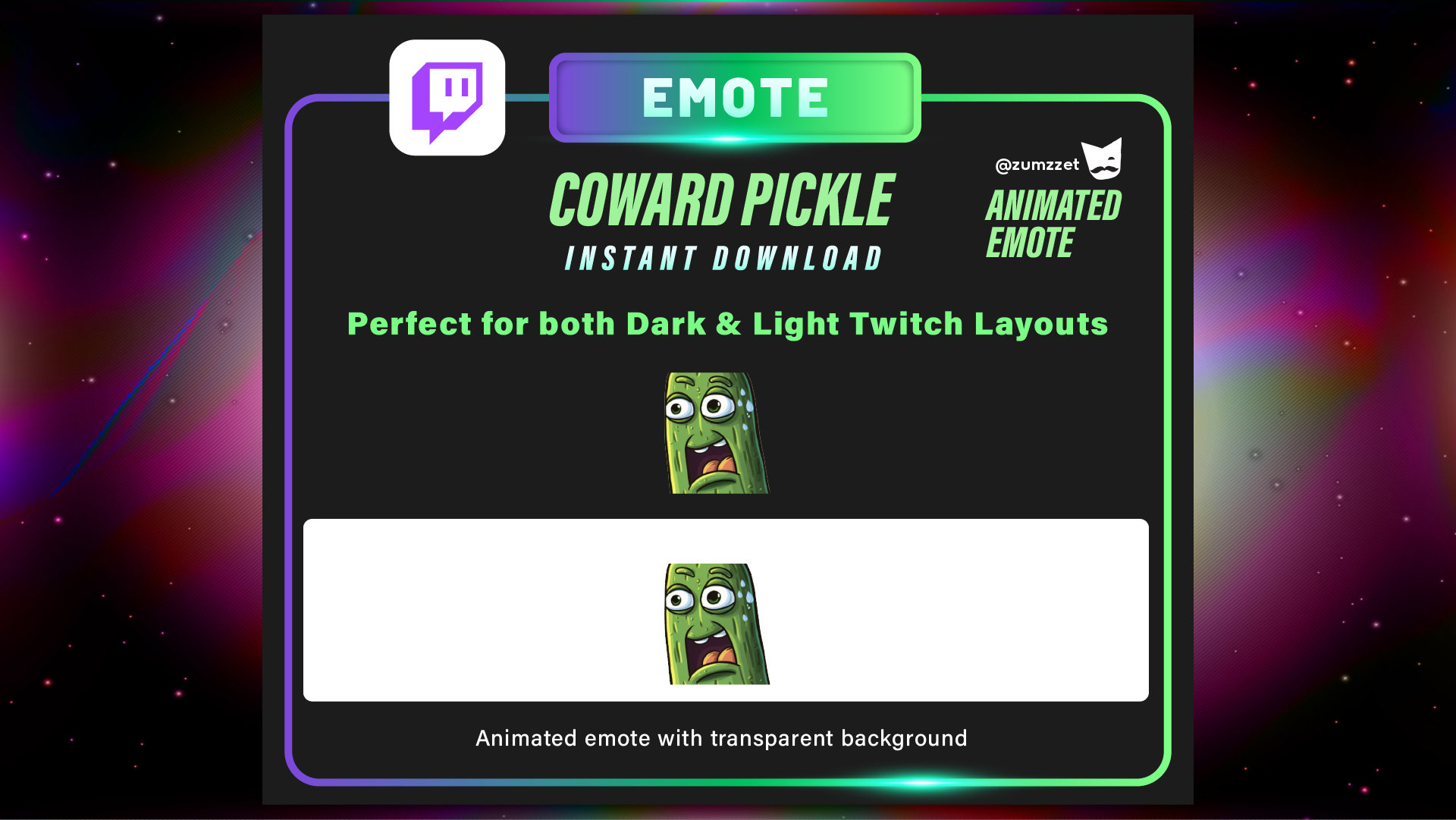 ANIMATED Pickle Emote for Twitch, Streamer, Gaming, Streaming, Stream ...