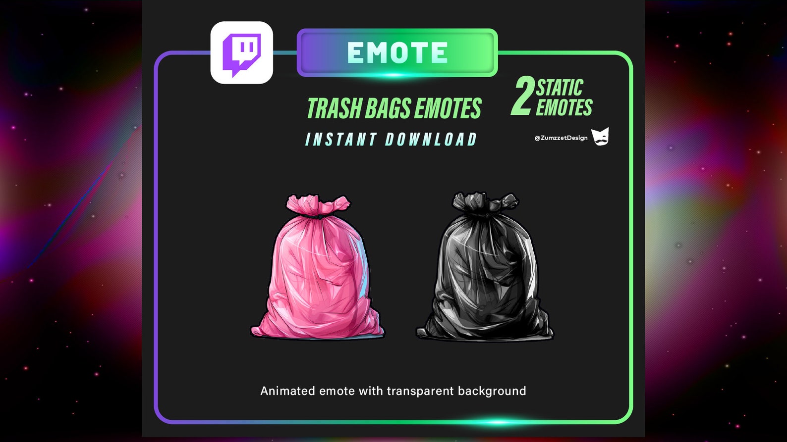 STATIC Trash Bags Emote Set for Twitch, Streamer, Gaming, Streaming ...