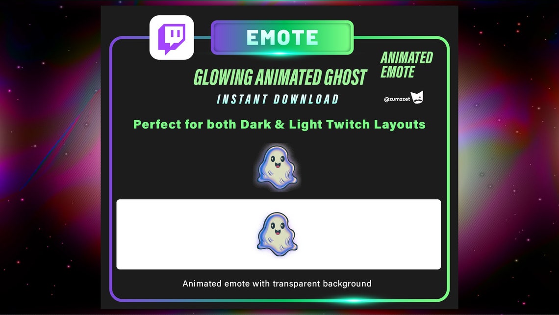 Animated Glowing Ghost Emote for Twitch (digital File) - Etsy