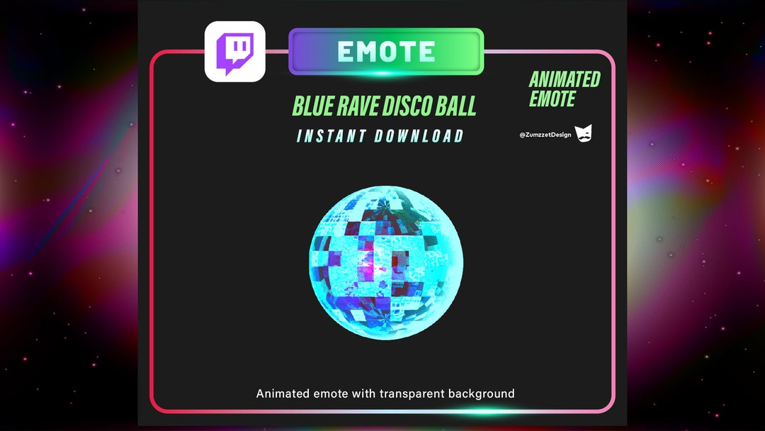 ANIMATED Blue Rave Disco Ball Emote for Twitch, Streamer, Gaming ...