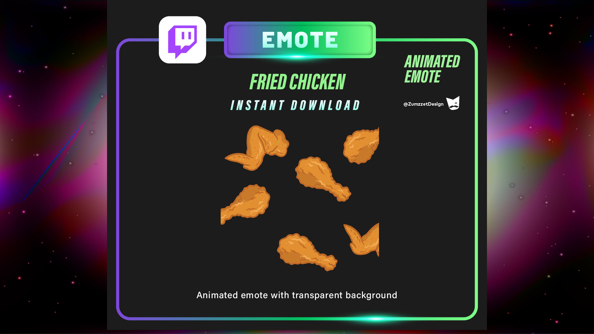 ANIMATED Raining Fried Chicken Emote for Twitch, Streamer, Gaming ...
