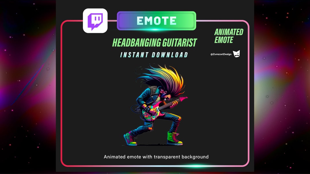 Animated Headbanging Guitarist Emote for Twitch (digital Download) - Etsy