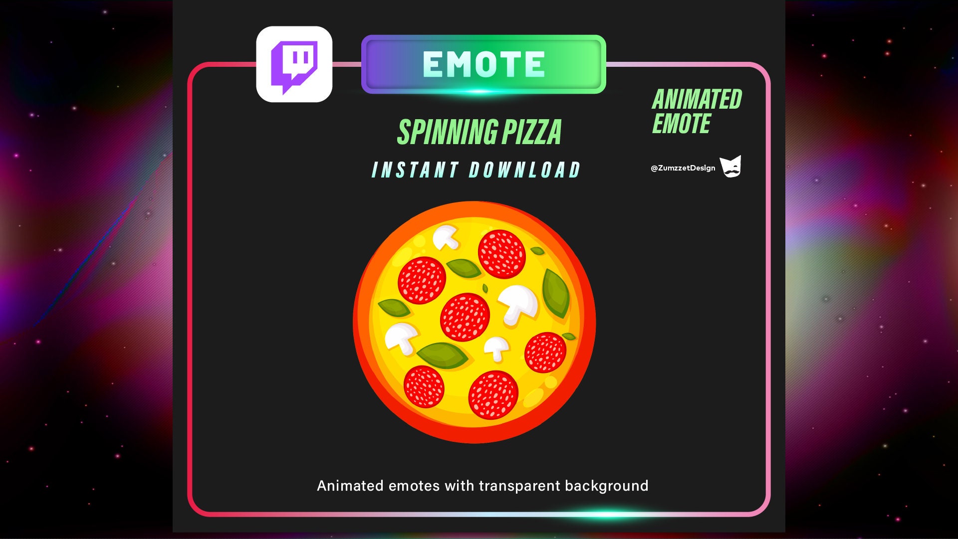 Animated Spinning Pepperoni Pizza Emote for Twitch (digital File) - Etsy