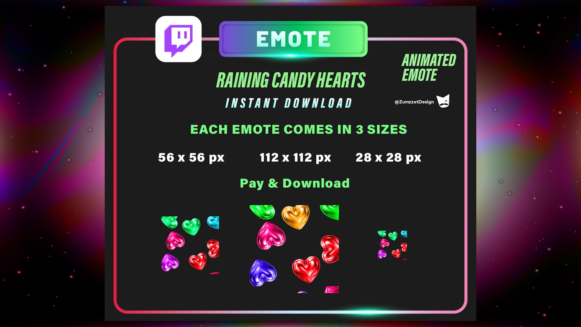 Animated Raining Heart Emote for Twitch (digital Zip File) - Etsy