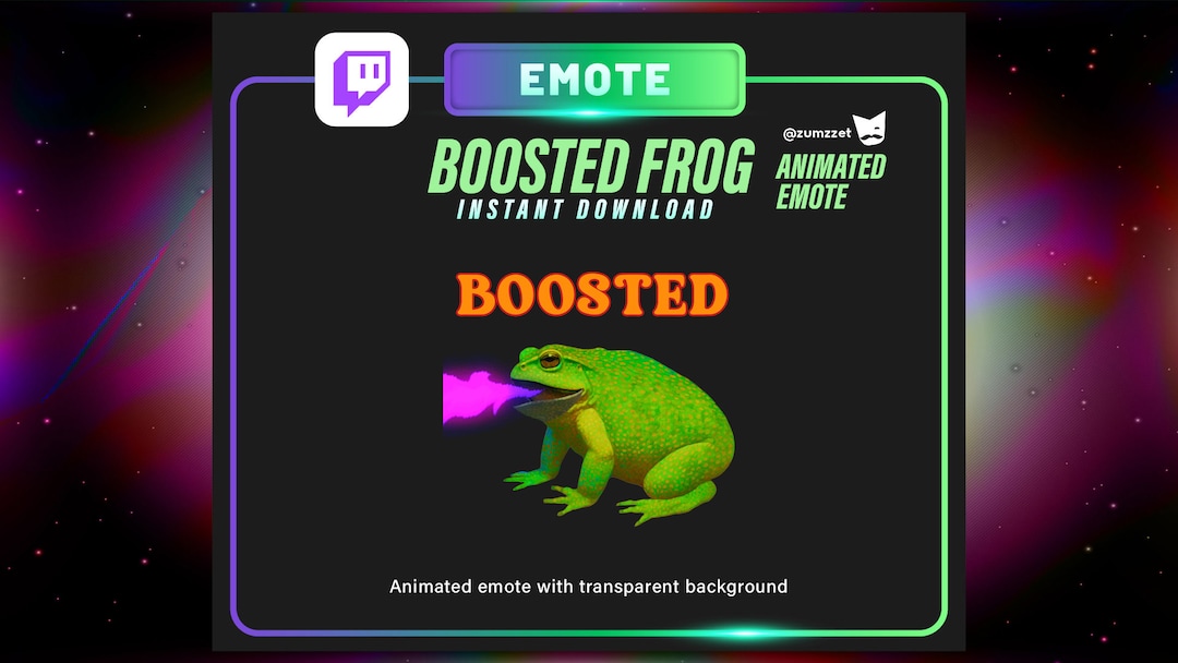 ANIMATED BOOSTED Frog Emote for Twitch, Streamer, Gaming, Streaming ...
